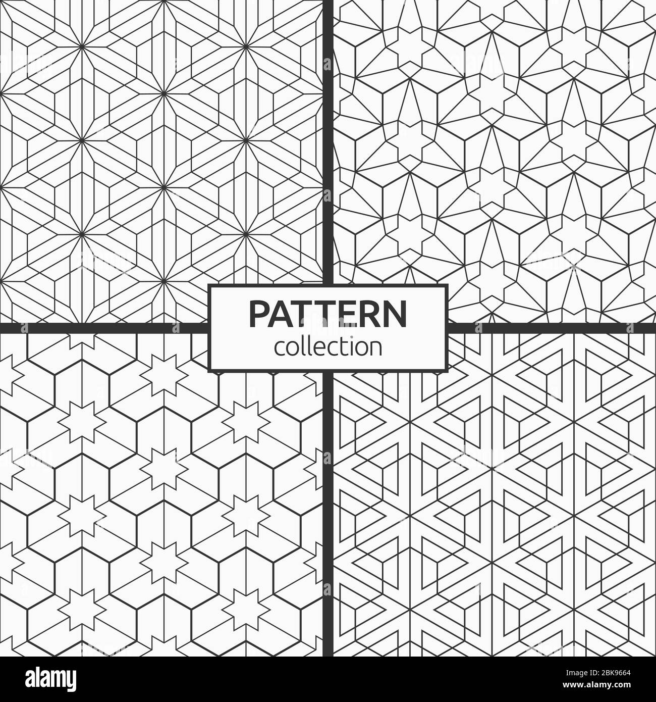 Set of four seamless patterns. Abstract geometric trendy vector ...