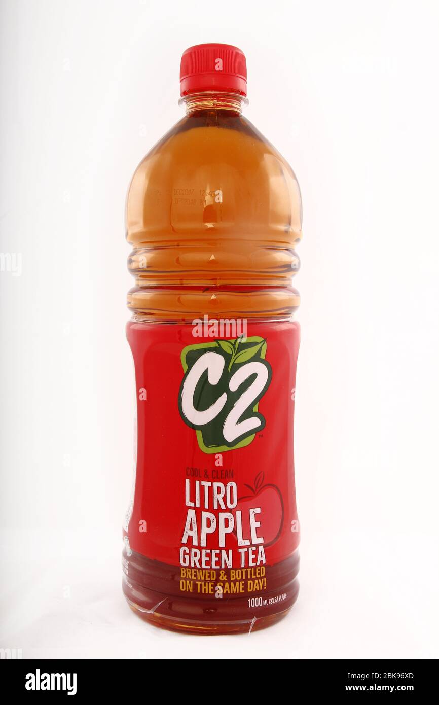 Antipolo City, Philippines - February 6, 2019: Bottle of C2 flavored ...
