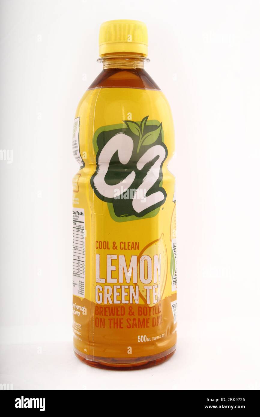 Antipolo City, Philippines - February 6, 2019: Bottle of C2 flavored ...