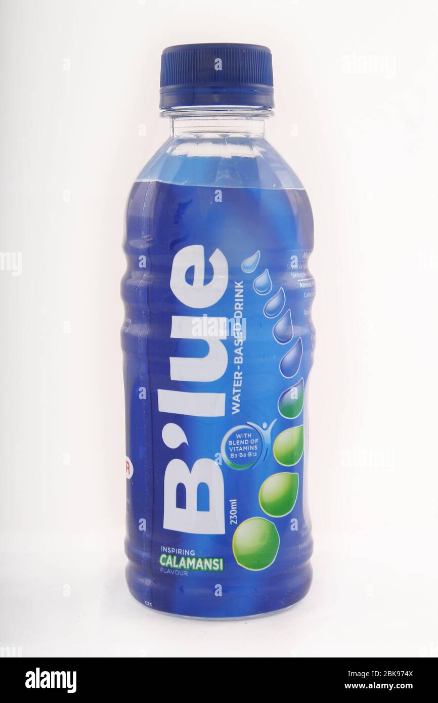 Antipolo City, Philippines - February 6, 2019: Bottle of B'lue fruit ...