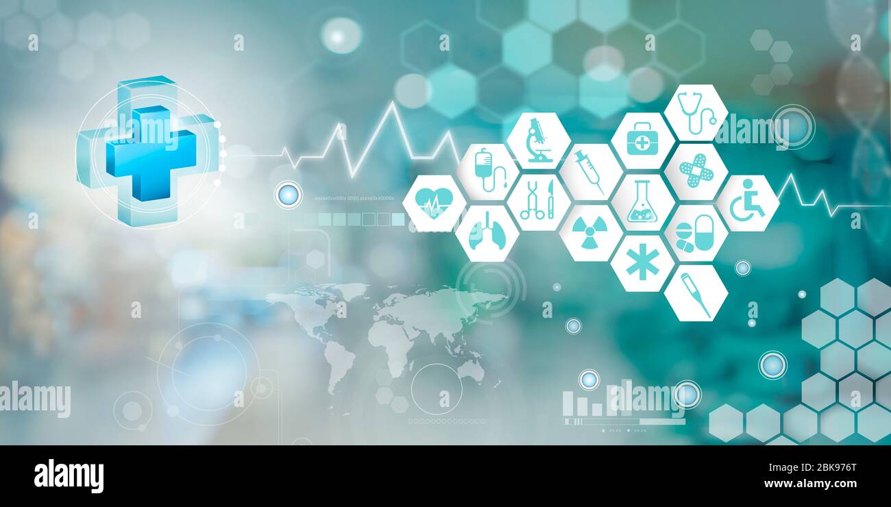 Health care icon pattern medical innovation concept background design ...