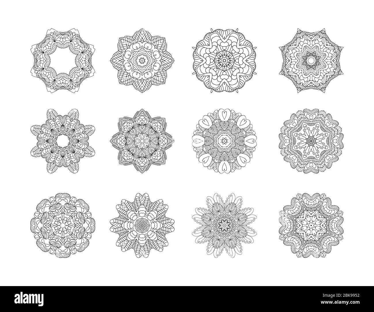 Circular vector pattern of traditional motifs and ancient oriental ...