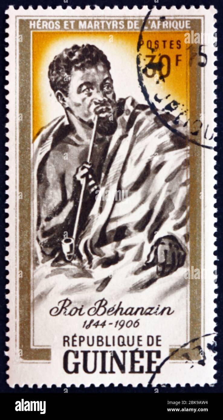 GUINEA - CIRCA 1962: a stamp printed in Guinea shows King Behanzin ...
