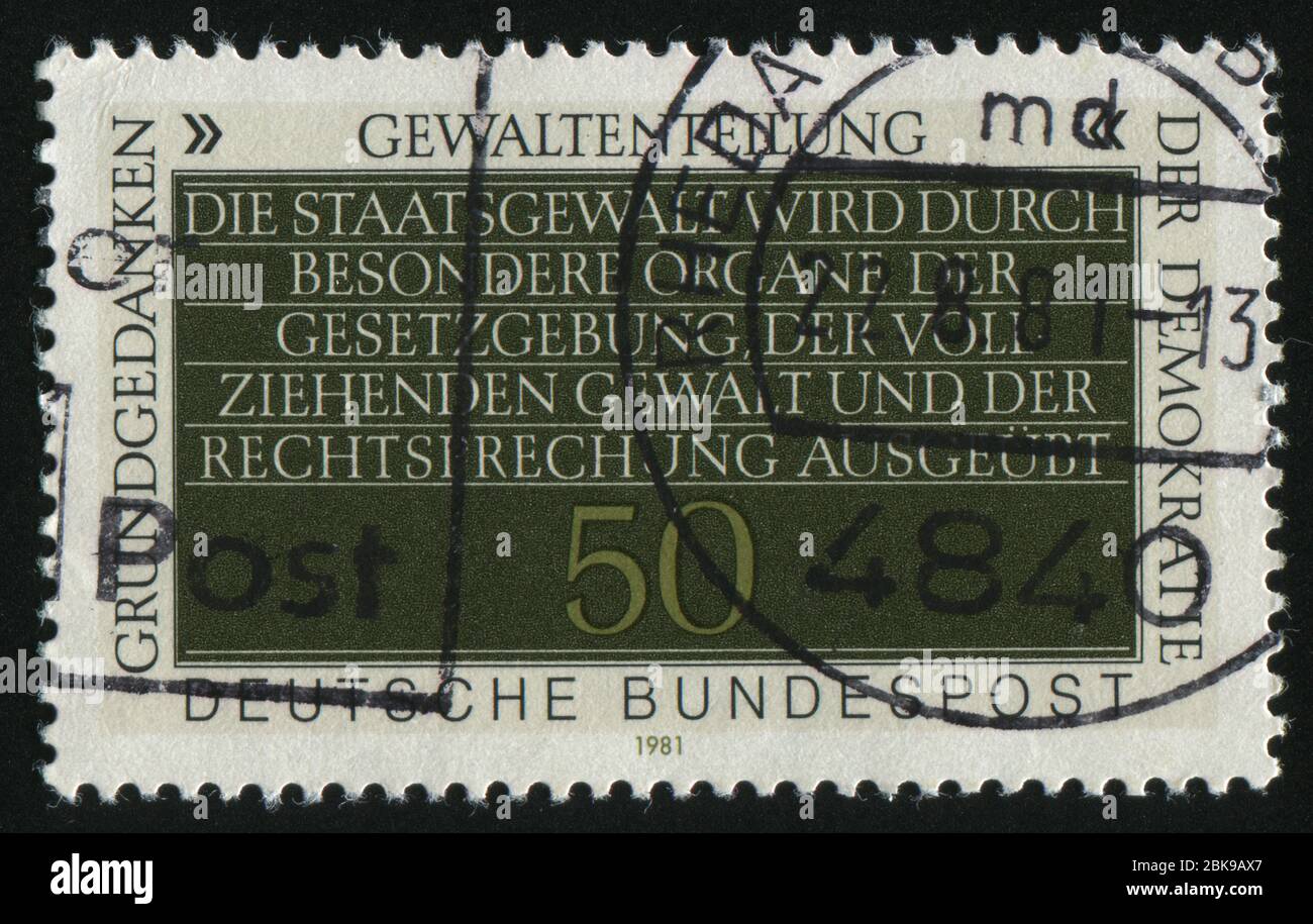 GERMANY- CIRCA 1981: stamp printed by Germany, shows Statement of ...