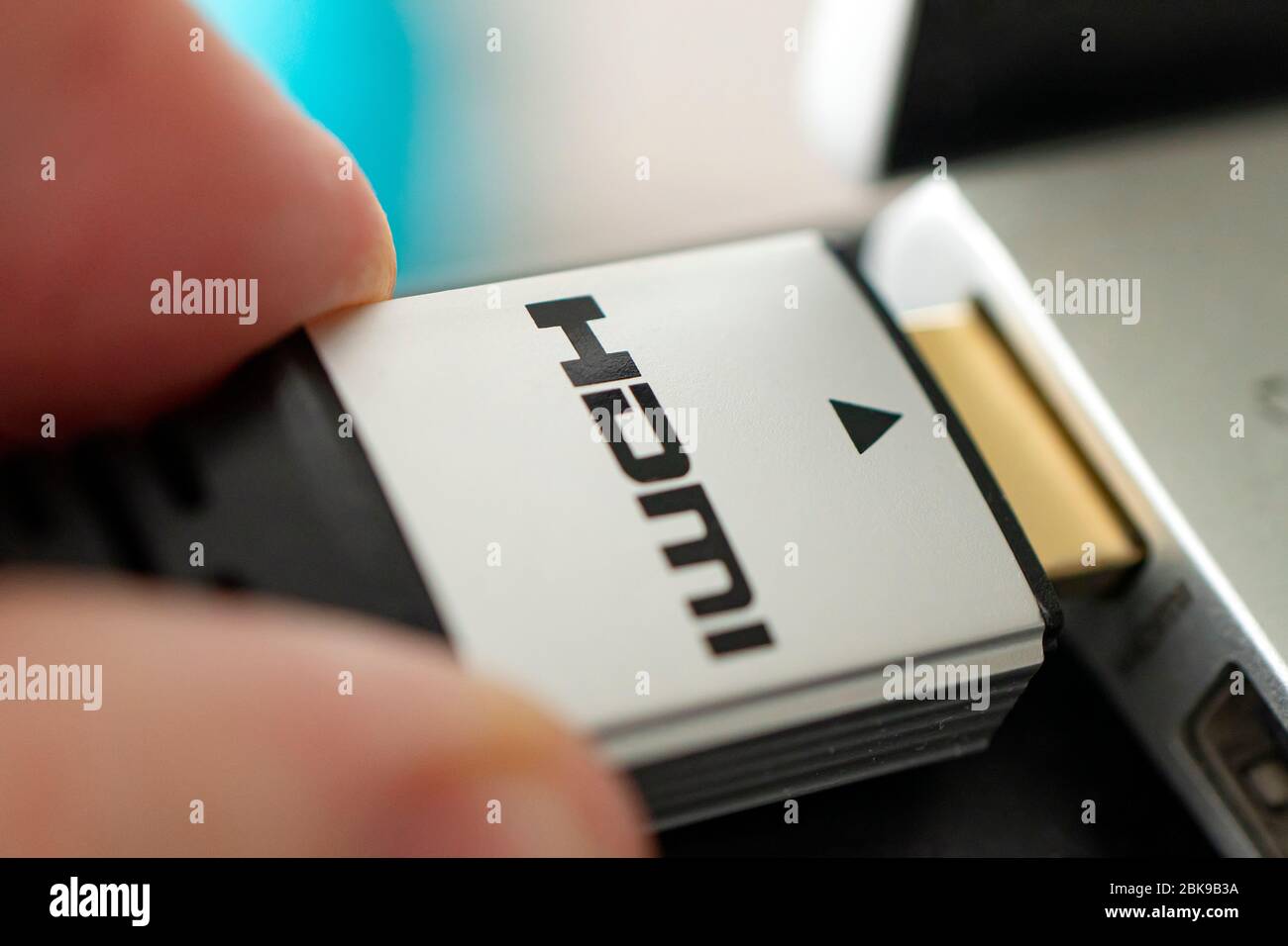 hdmi high definition multimedia interface on hand. High-speed 8K signal ...