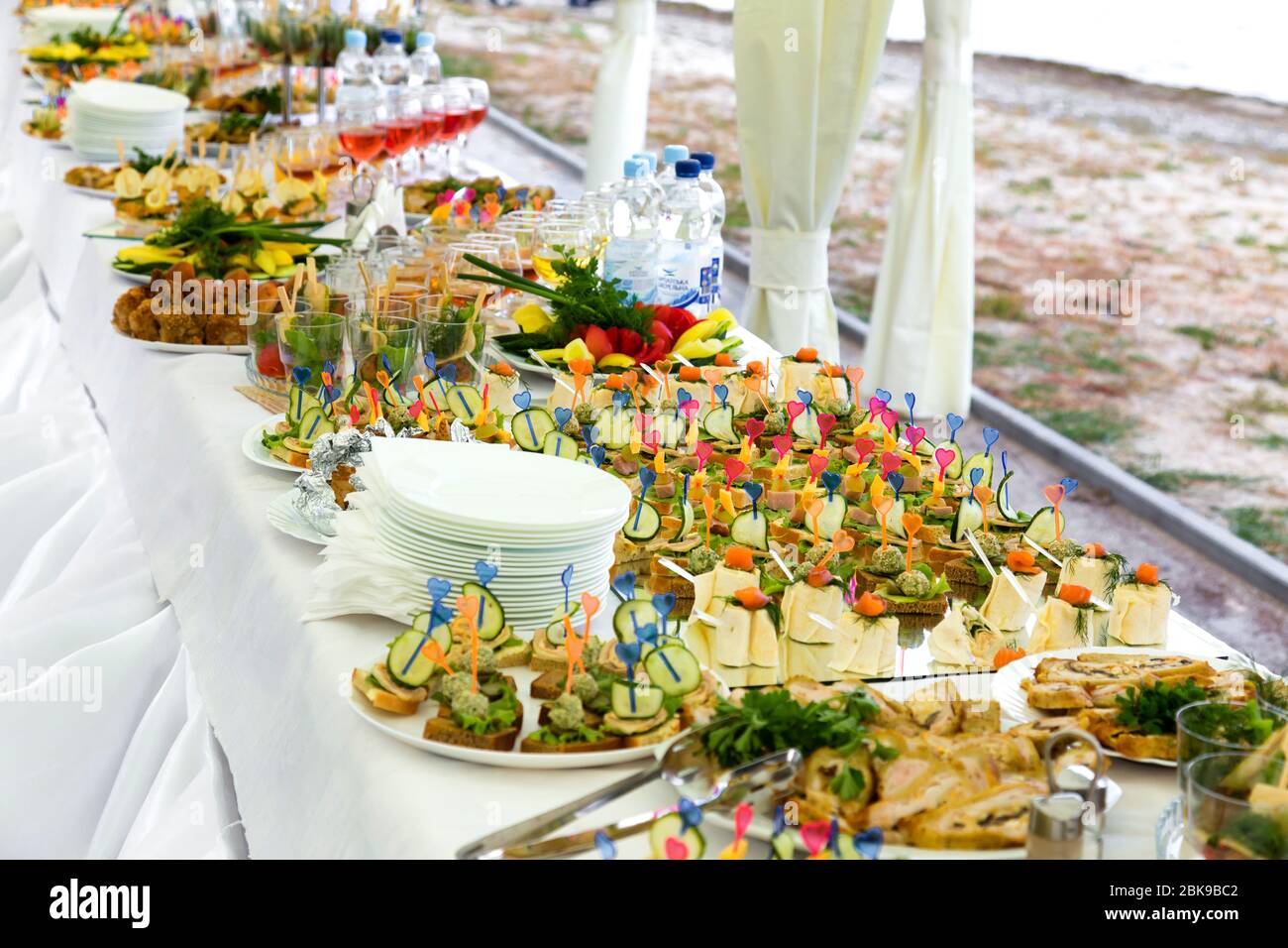 Dishes on the banquet table Stock Photo - Alamy