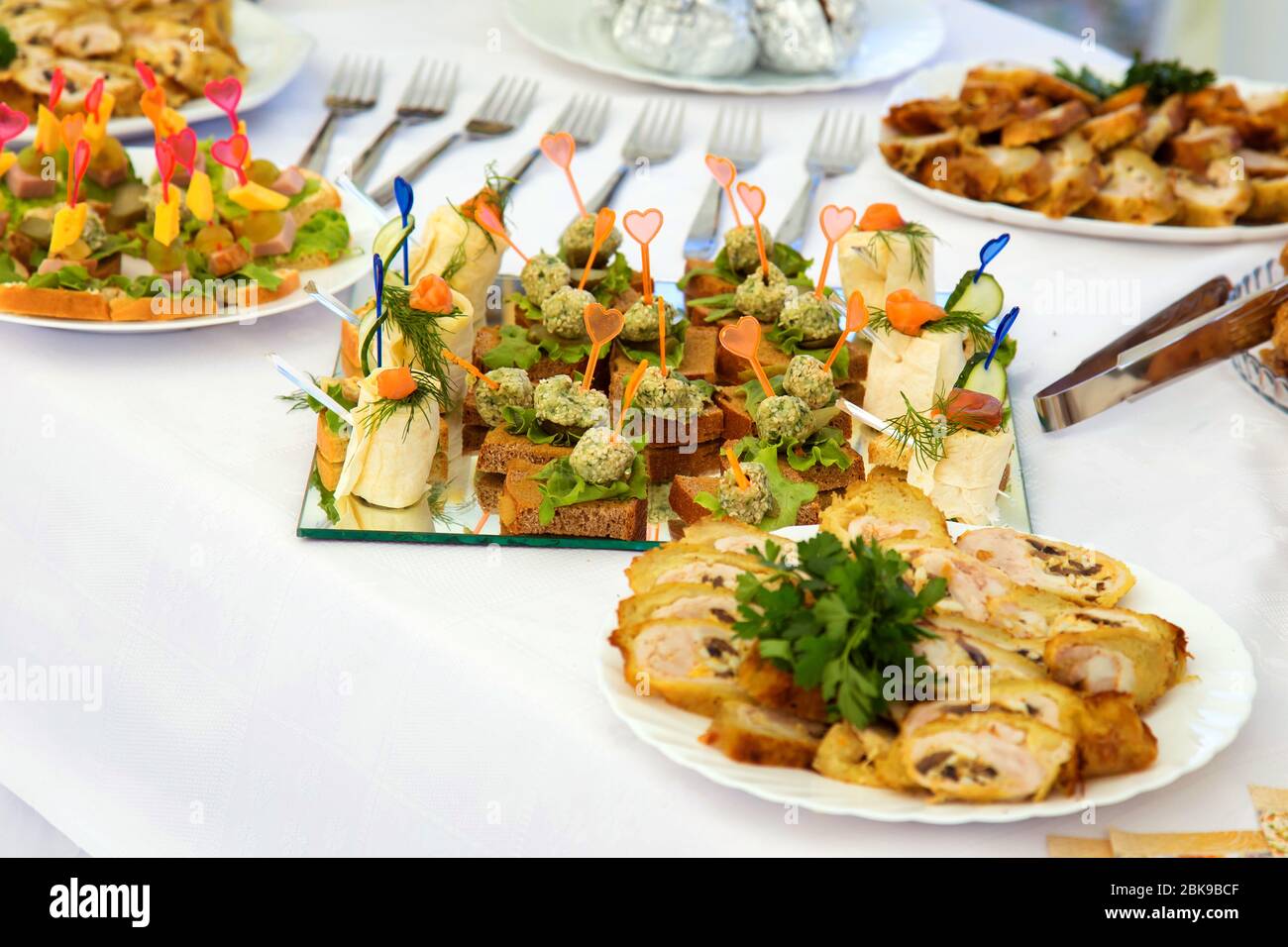 Dishes on the banquet table Stock Photo - Alamy