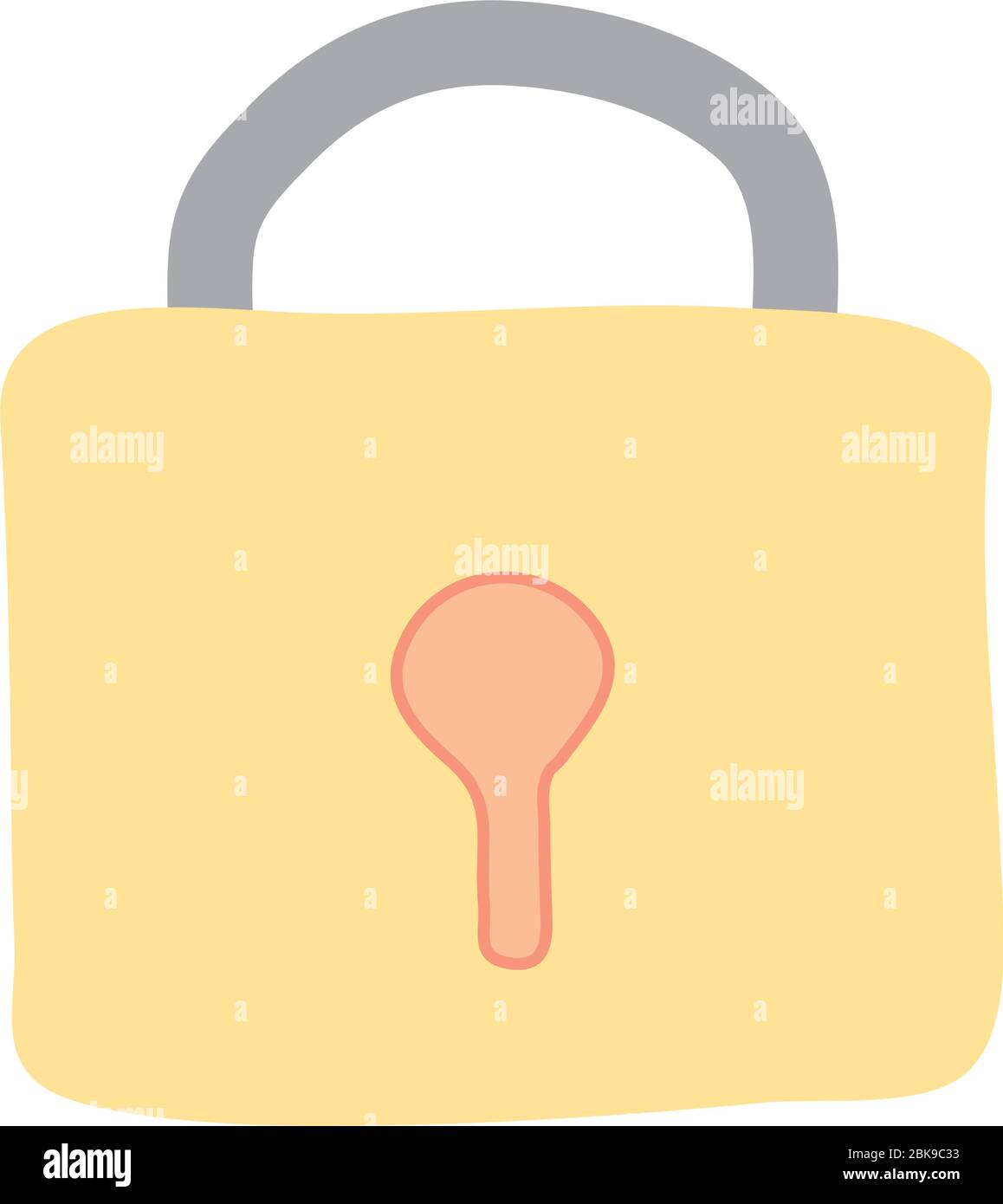 padlock icon over white background, flat style, vector illustration ...
