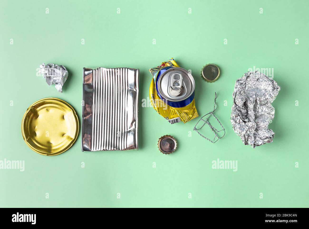 Tin and aluminum waste for recycling. View from above Stock Photo - Alamy