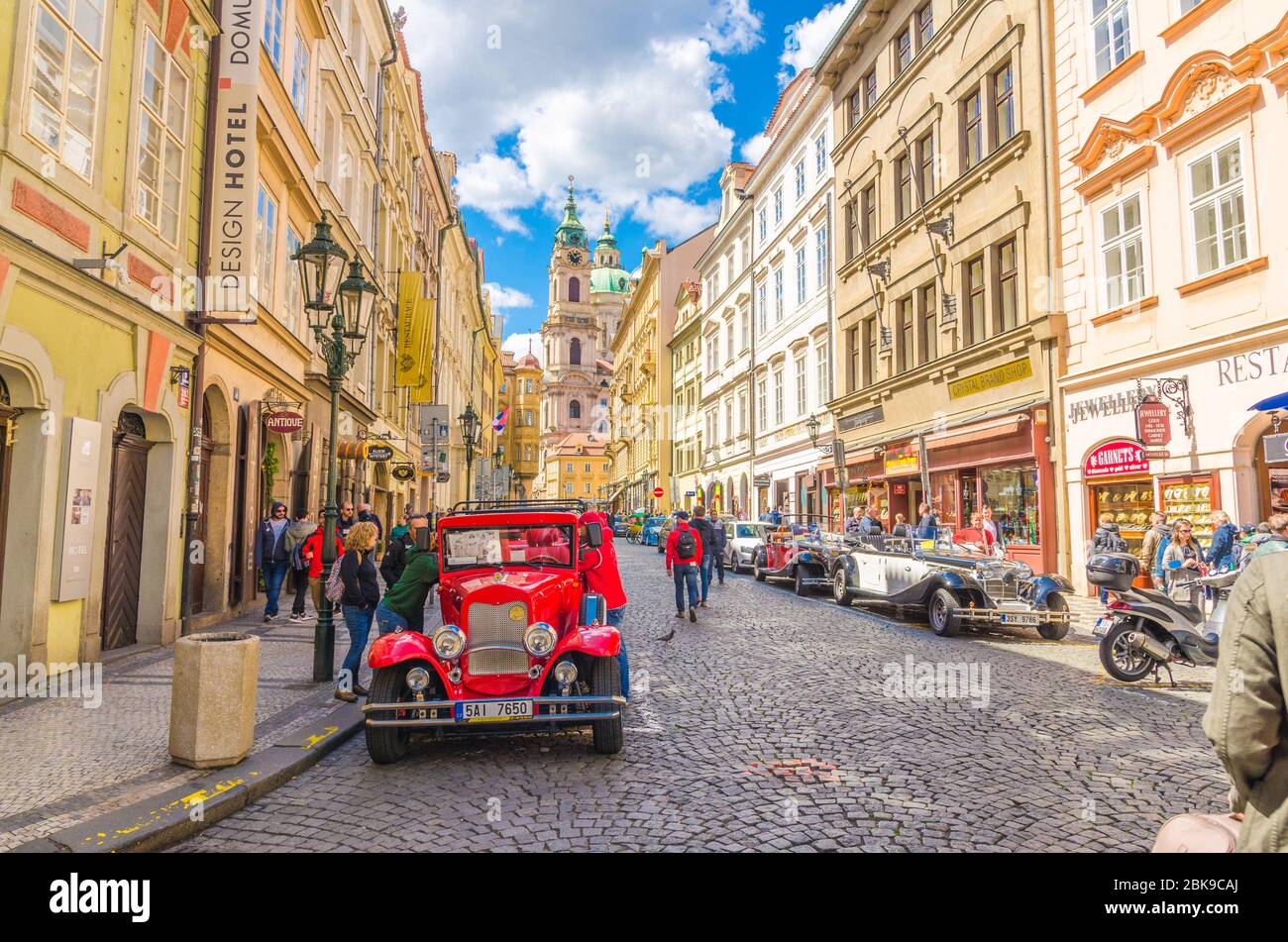 Prague, Czech Republic, May 13, 2019: old retro vintage car on ...