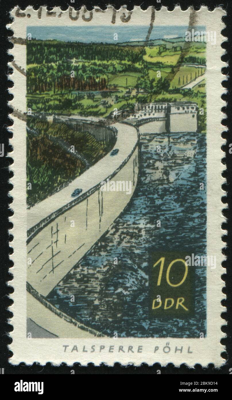 GERMANY- CIRCA 1968: stamp printed by Germany, shows Pohl Dam, circa ...