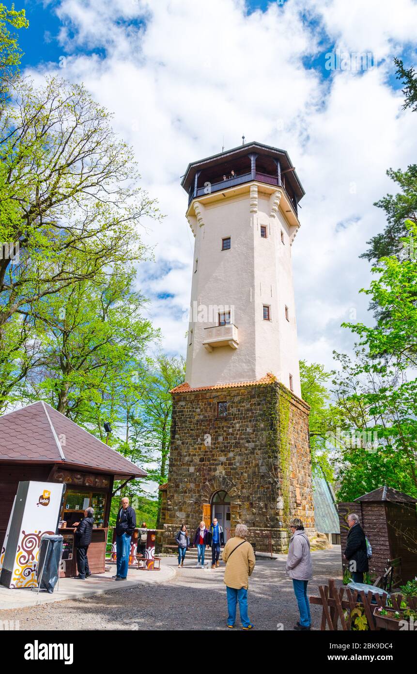 Karlovy Vary, Czech Republic, May 9, 2019: Diana Observation Tower ...