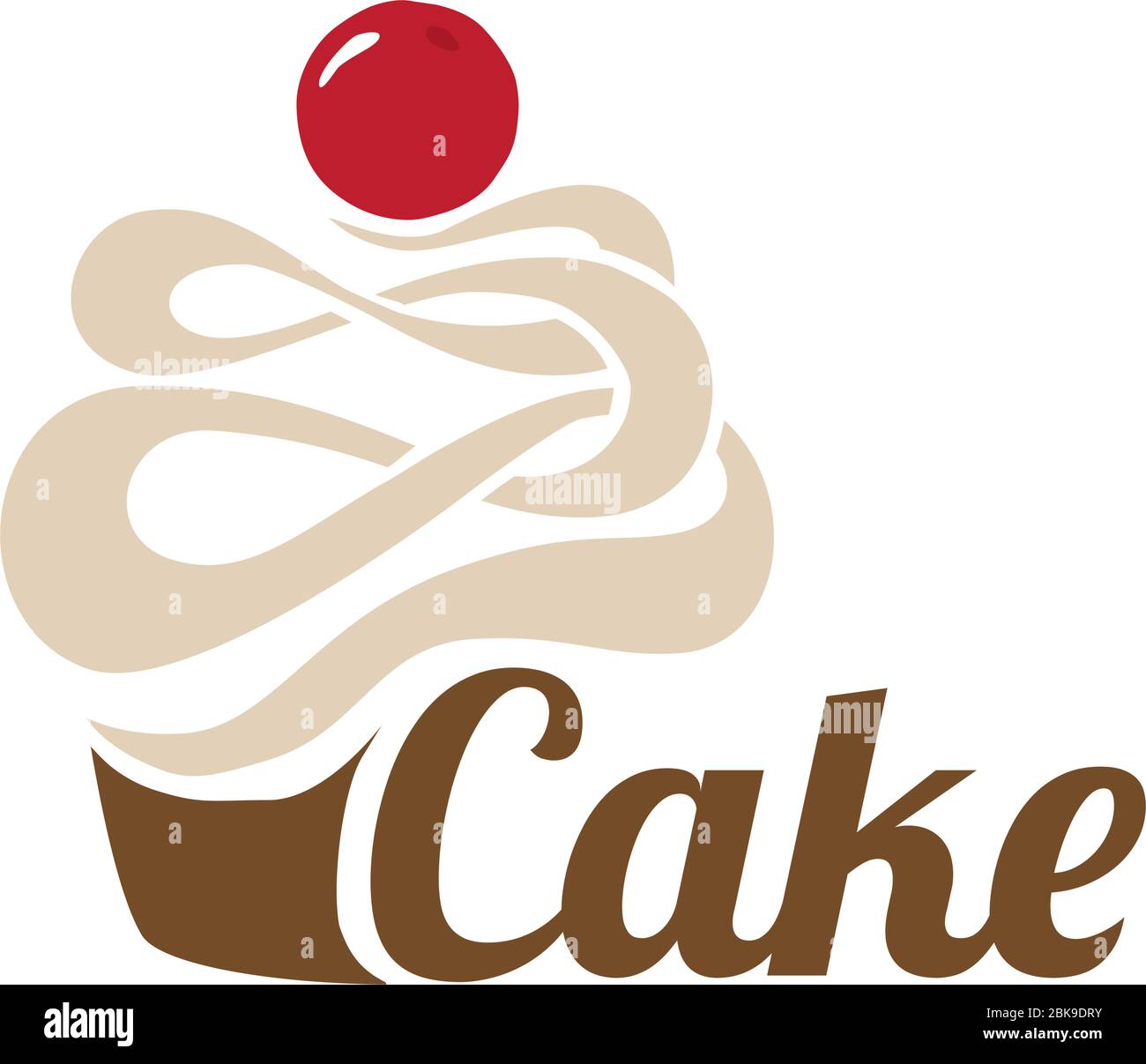 Tasty cherry cupcake on Stock Vector Images - Alamy