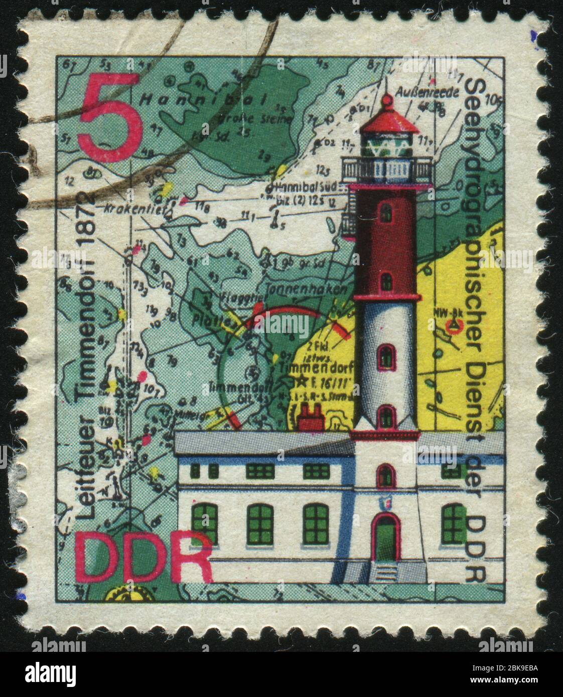 GERMANY - CIRCA 1974: stamp printed by Germany, shows Lighthouses, Maps ...