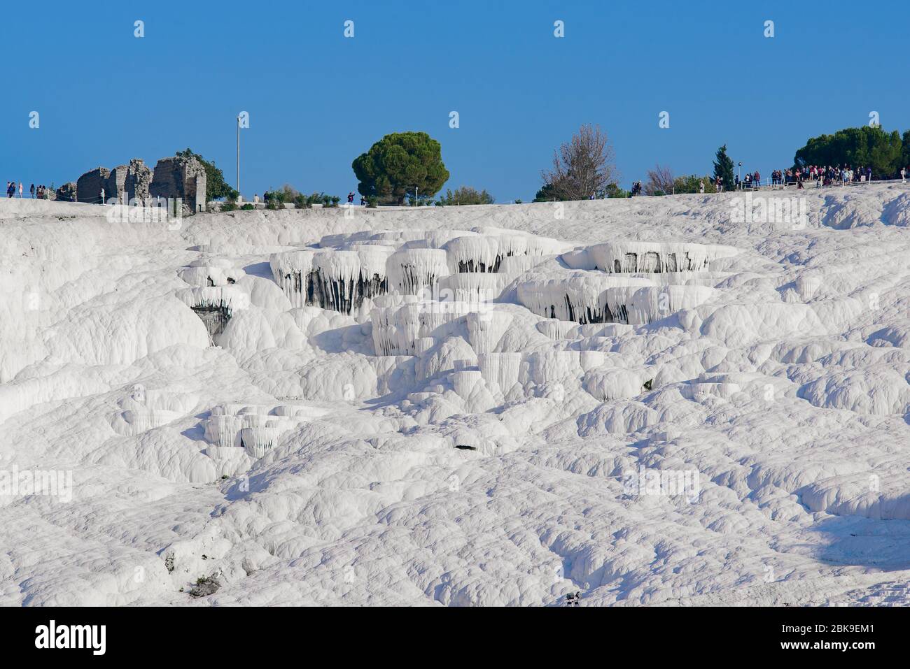 Travertine terrace formations at Pamukkale (cotton castle), Denizli ...