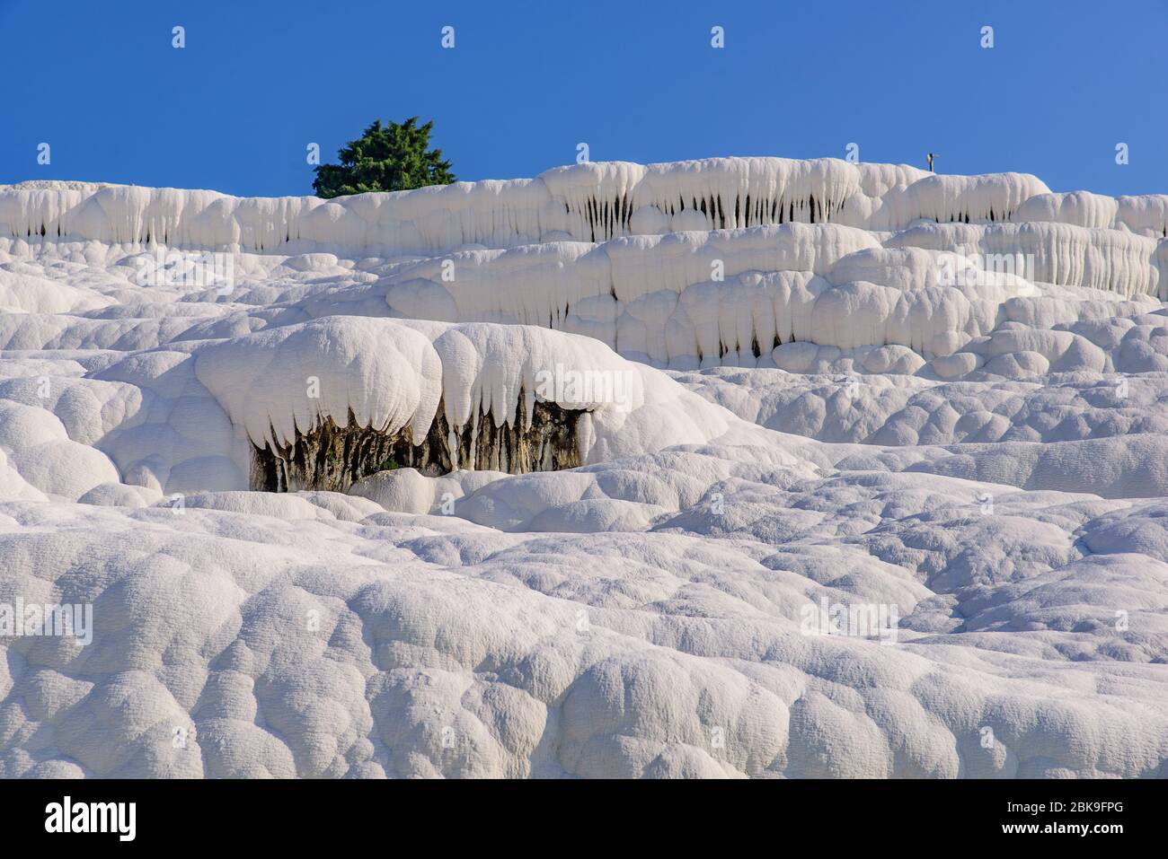 Travertine terrace formations at Pamukkale (cotton castle), Denizli ...