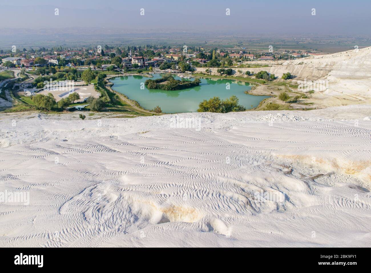 Travertine terrace formations at Pamukkale (cotton castle), Denizli ...