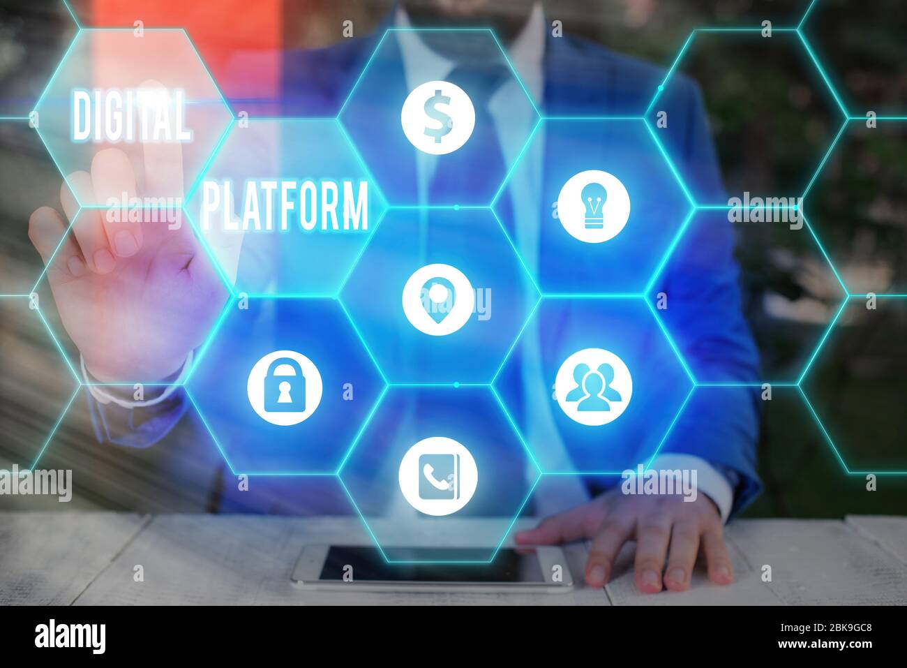 Conceptual hand writing showing Digital Platform. Concept meaning ...