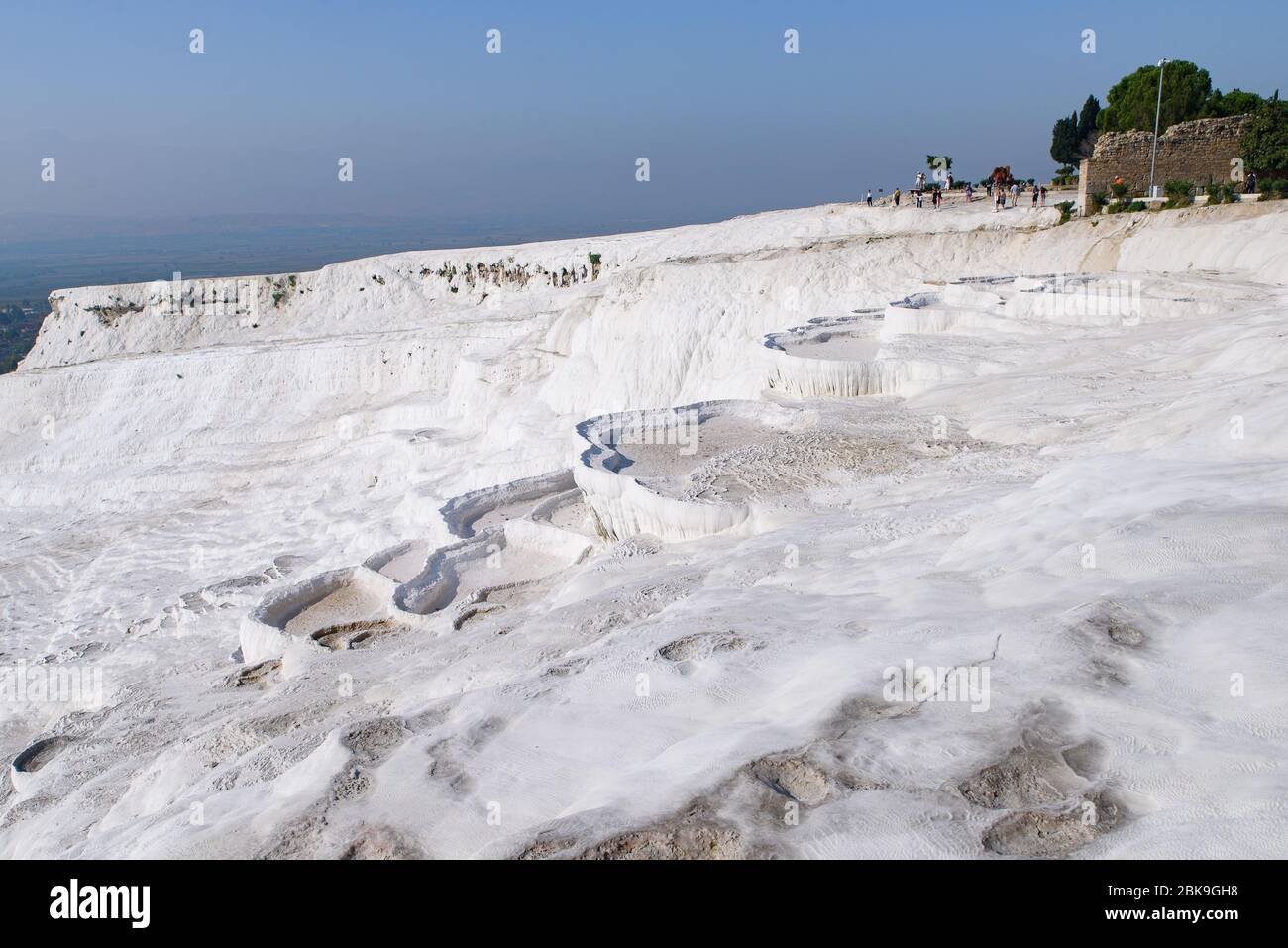 Travertine terrace formations at Pamukkale (cotton castle), Denizli ...