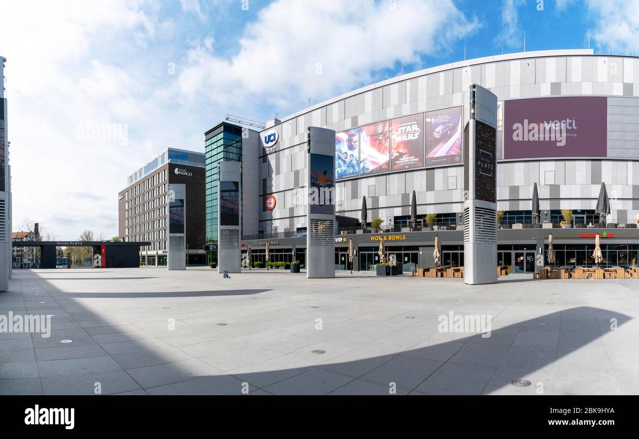 Deserted Mercedes square in Berlin Friedrichshain Stock Photo - Alamy
