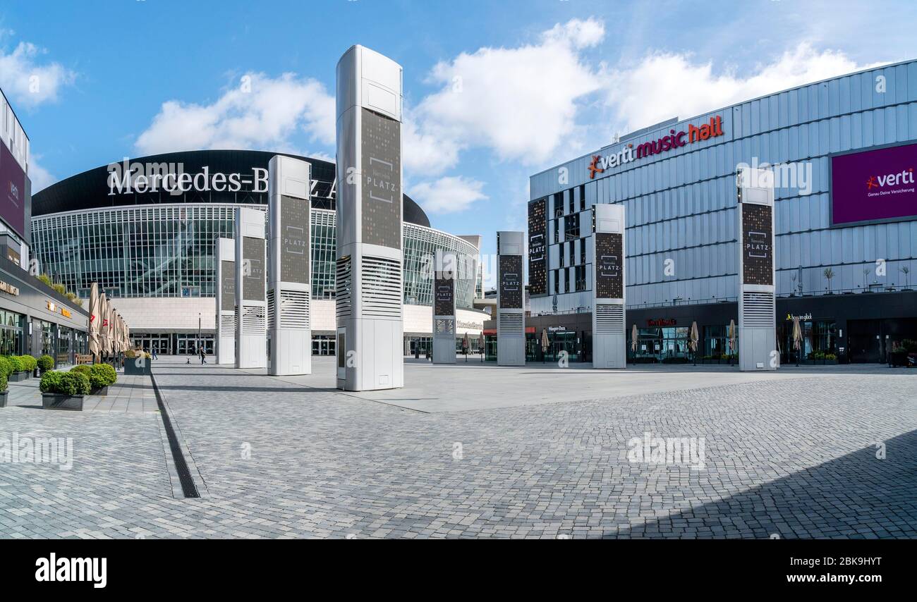 Deserted Mercedes square in Berlin Friedrichshain Stock Photo - Alamy