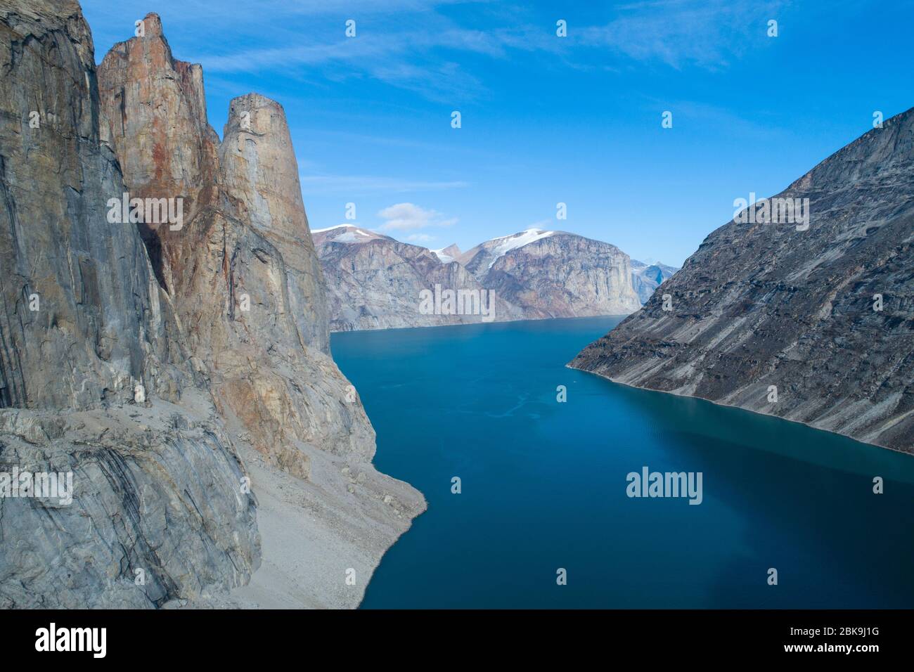 Aerial of Sam Ford Fjord, Baffin Island Stock Photo - Alamy