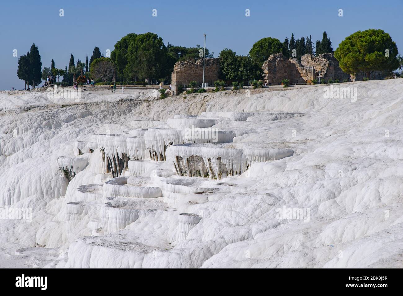 Travertine terrace formations at Pamukkale (cotton castle), Denizli ...