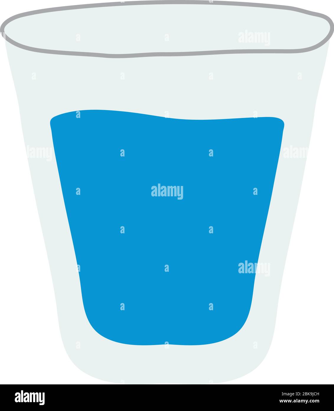 water glass icon over white background, flat style, vector illustration ...