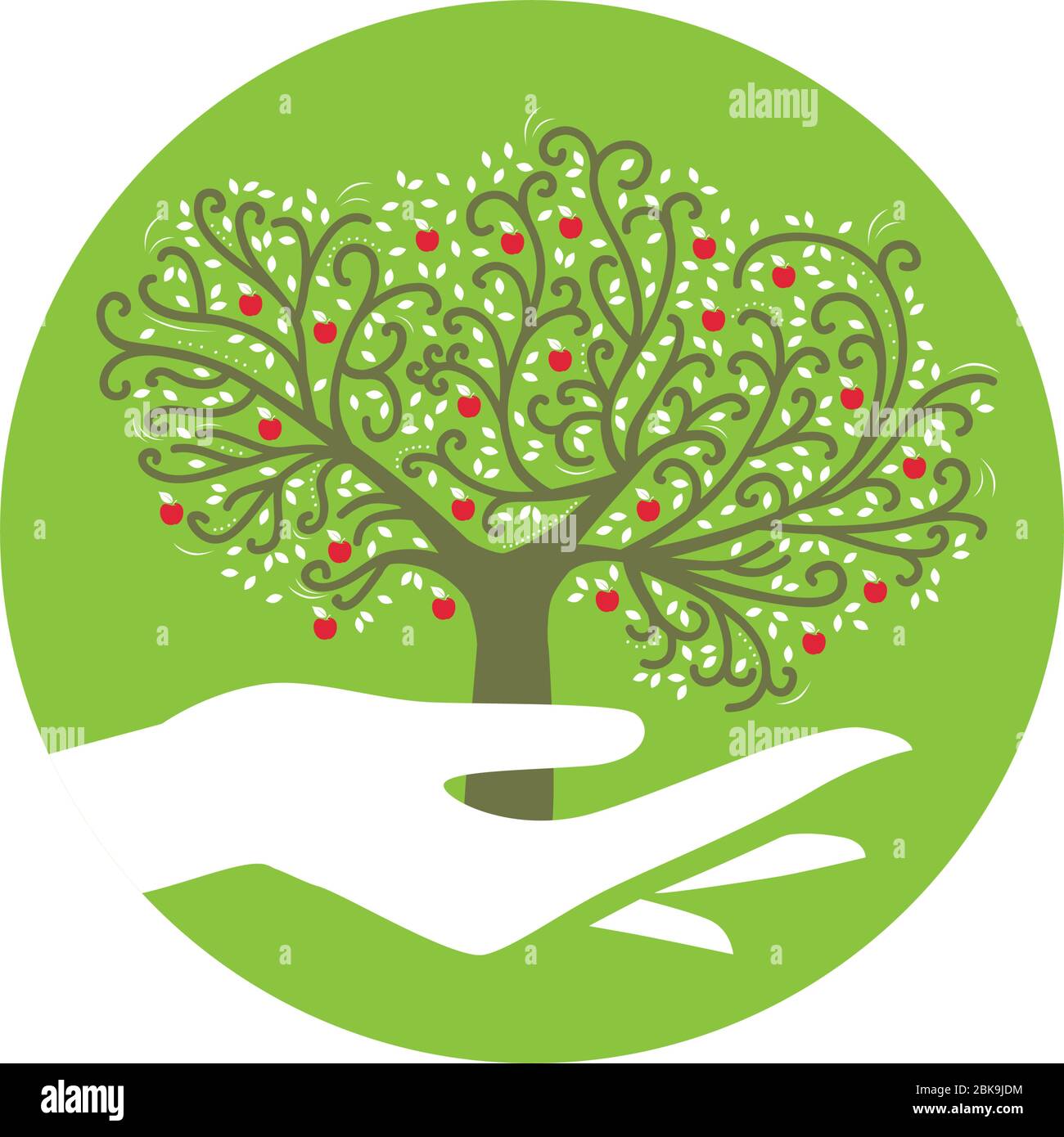 Hand holding apple Stock Vector Images - Alamy