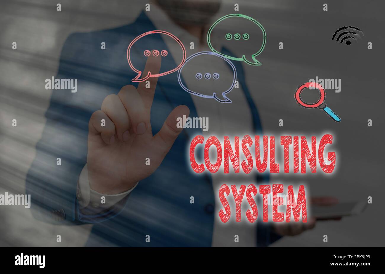 Text sign showing Consulting System. Business photo text Helping firms ...