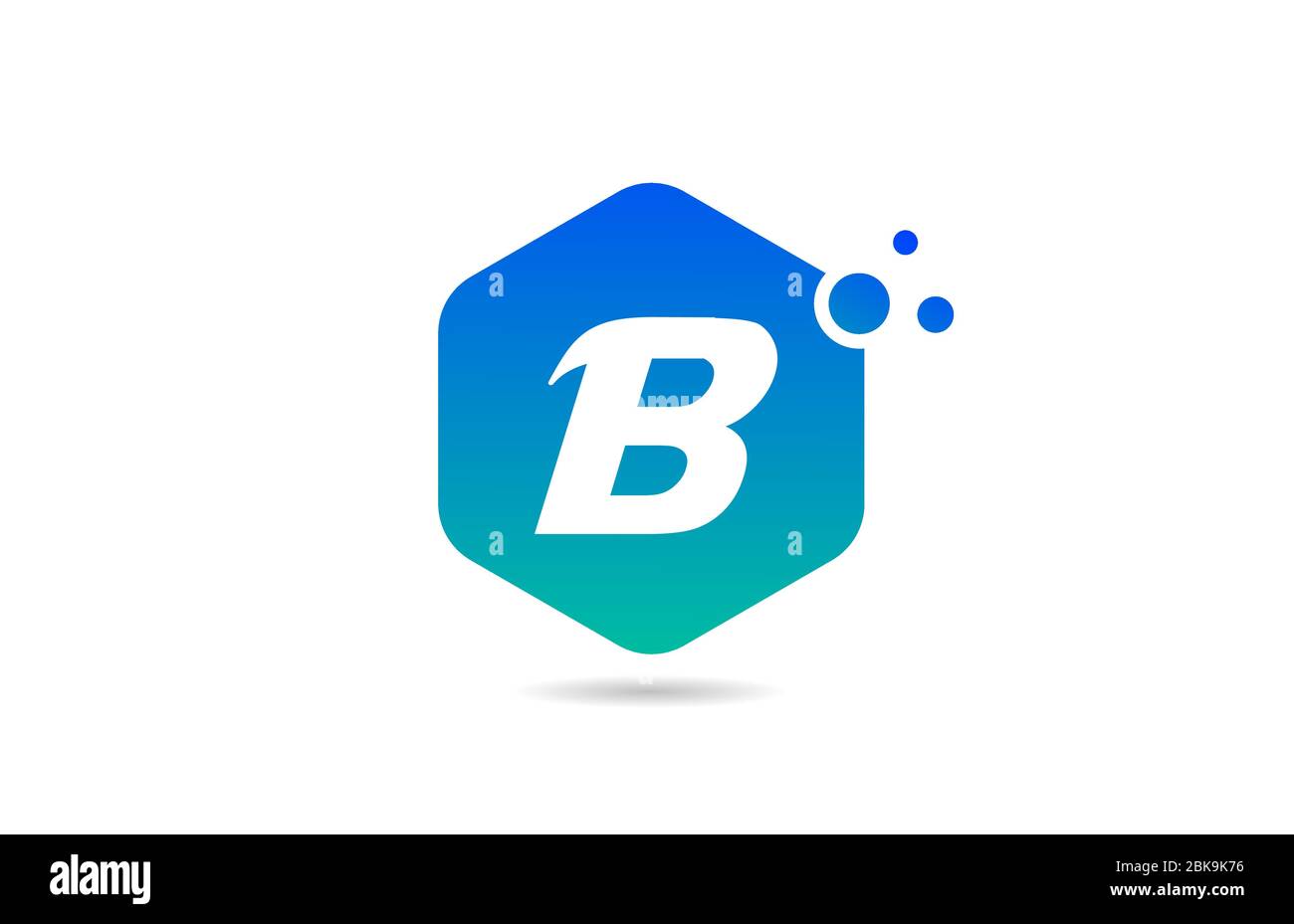 green blue B alphabet letter logo icon design with rhombus for business ...