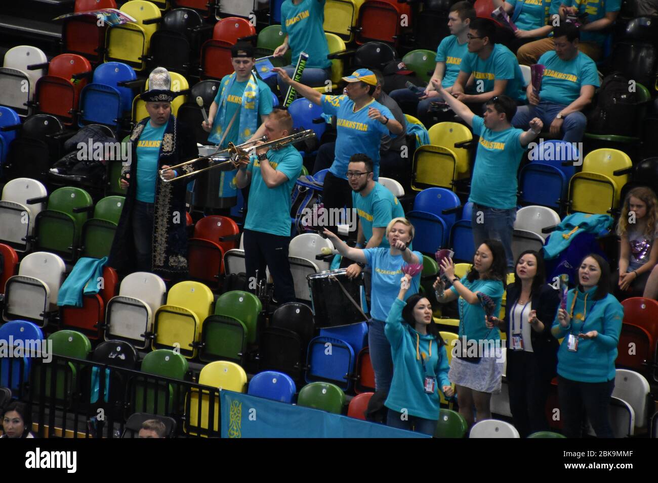 The Kazakhstan crowd at the Copper Box Arena in London for the women’s ...