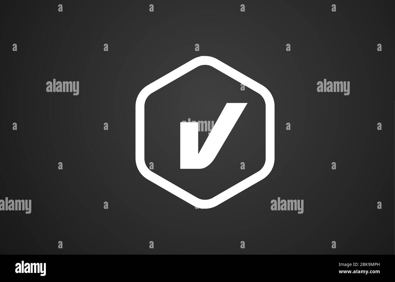 V black and white alphabet letter logo icon design with rhombus for ...