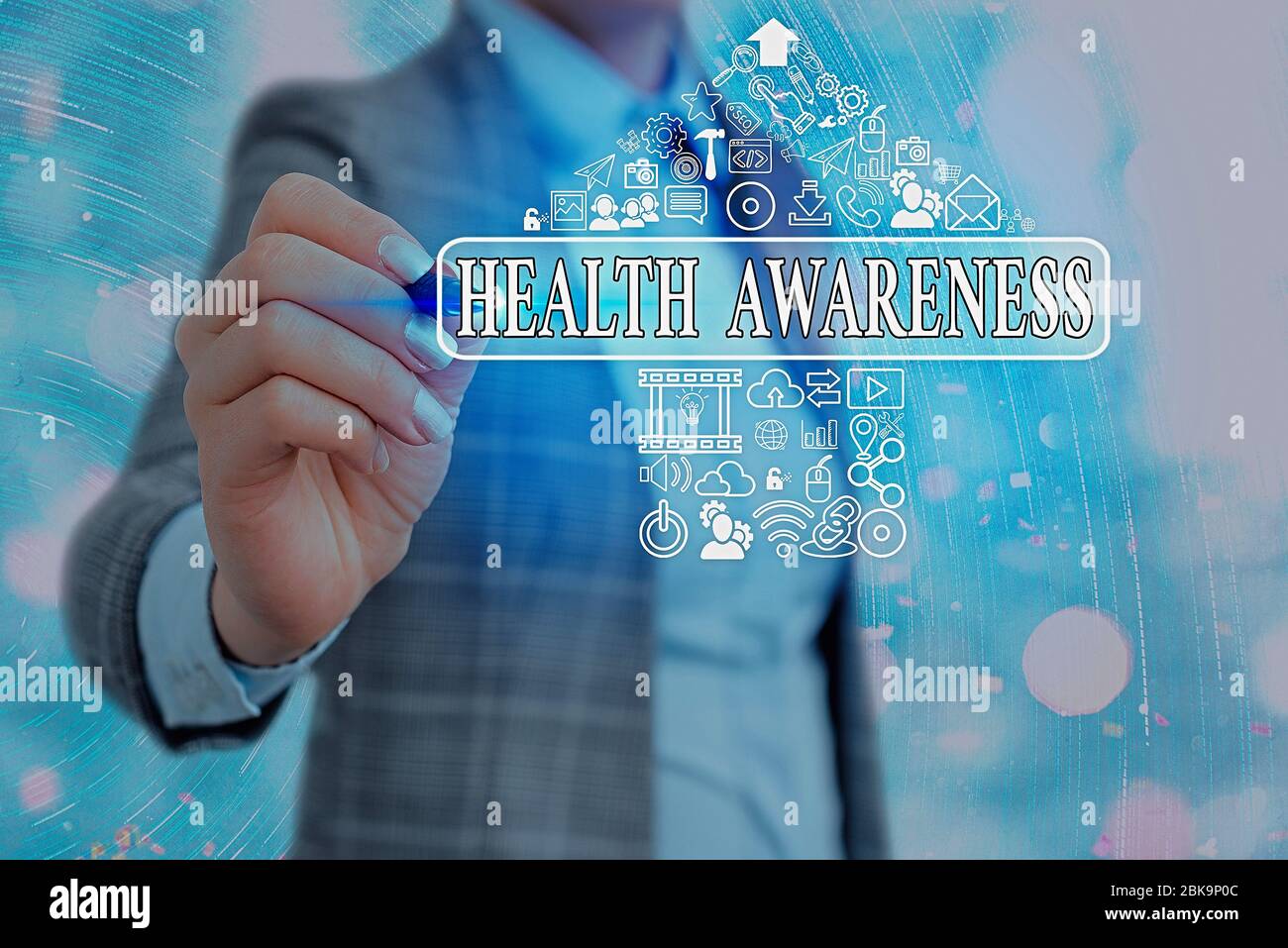 Writing note showing Health Awareness. Business concept for Promoting ...