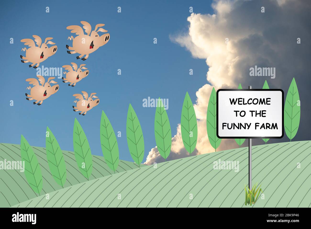 Funny farm sign hi-res stock photography and images - Alamy