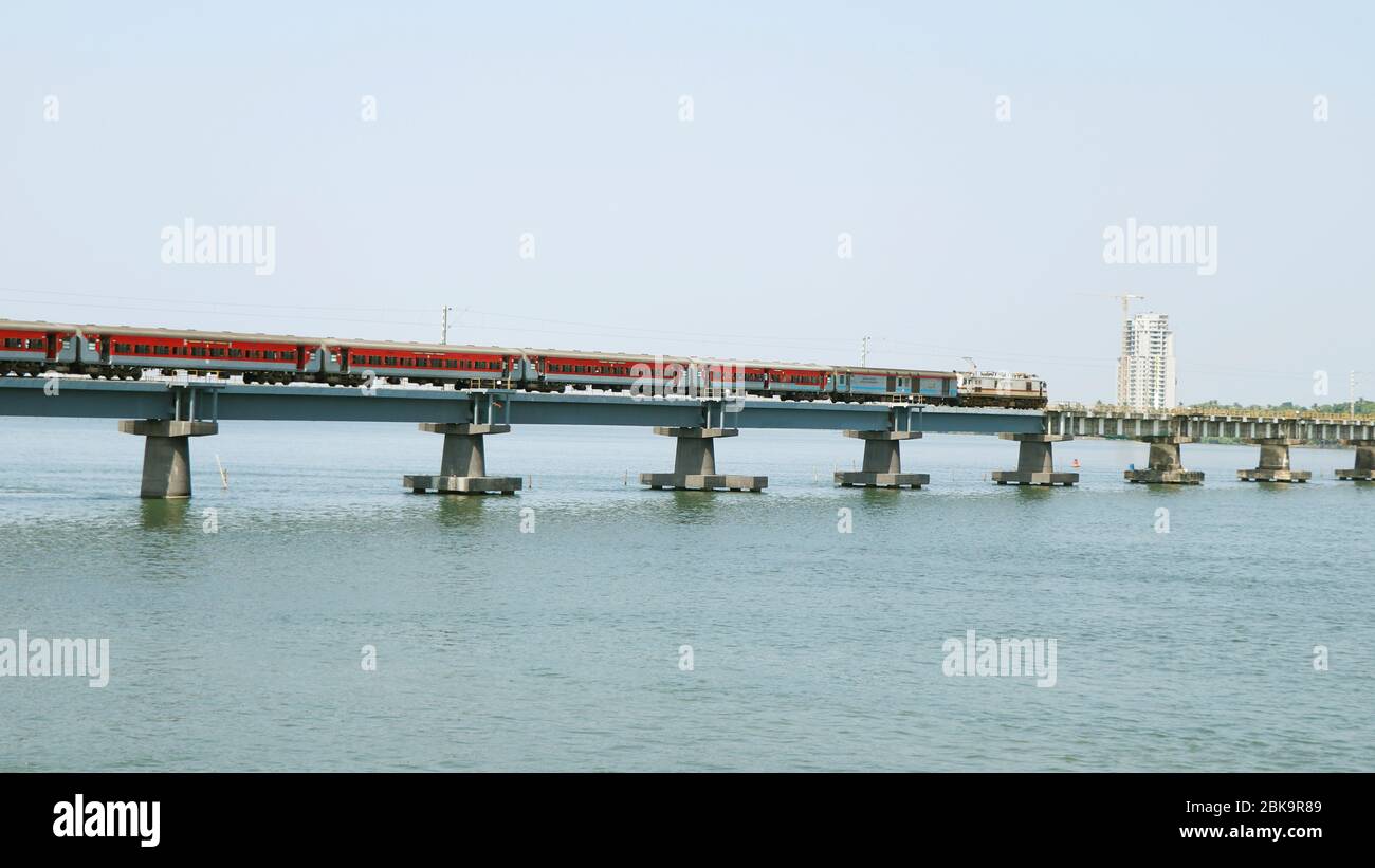 Indian railway steel bridge hi-res stock photography and images - Alamy