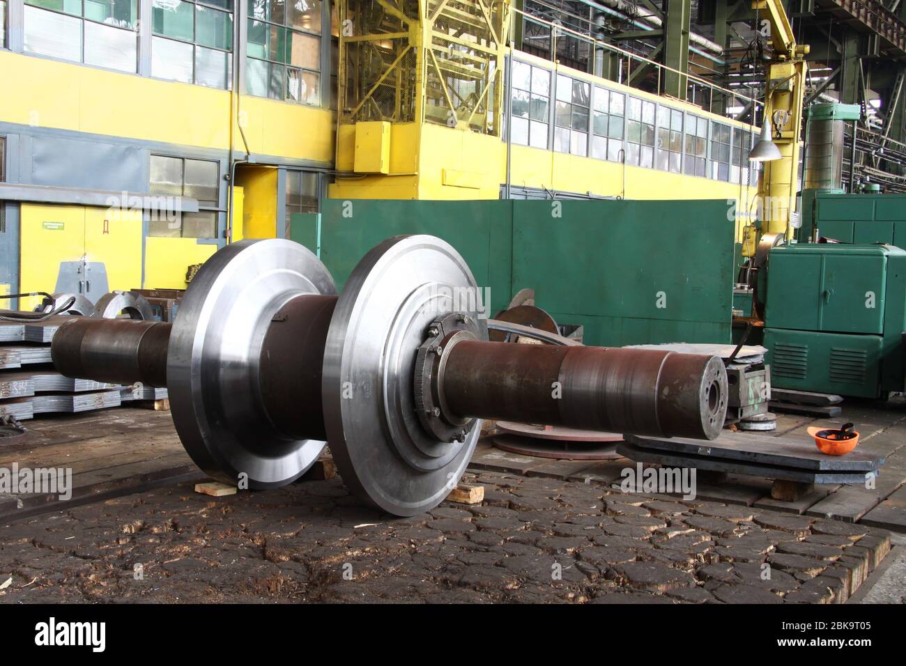 Industrial production of turbines for heavy industry. Huge steel ...