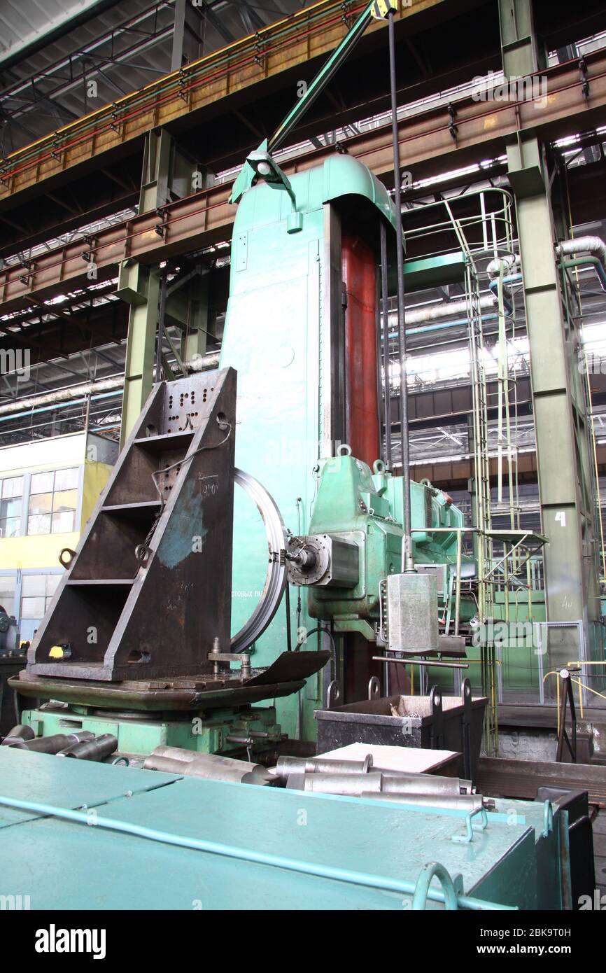 Industrial production of turbines for heavy industry. Huge steel ...