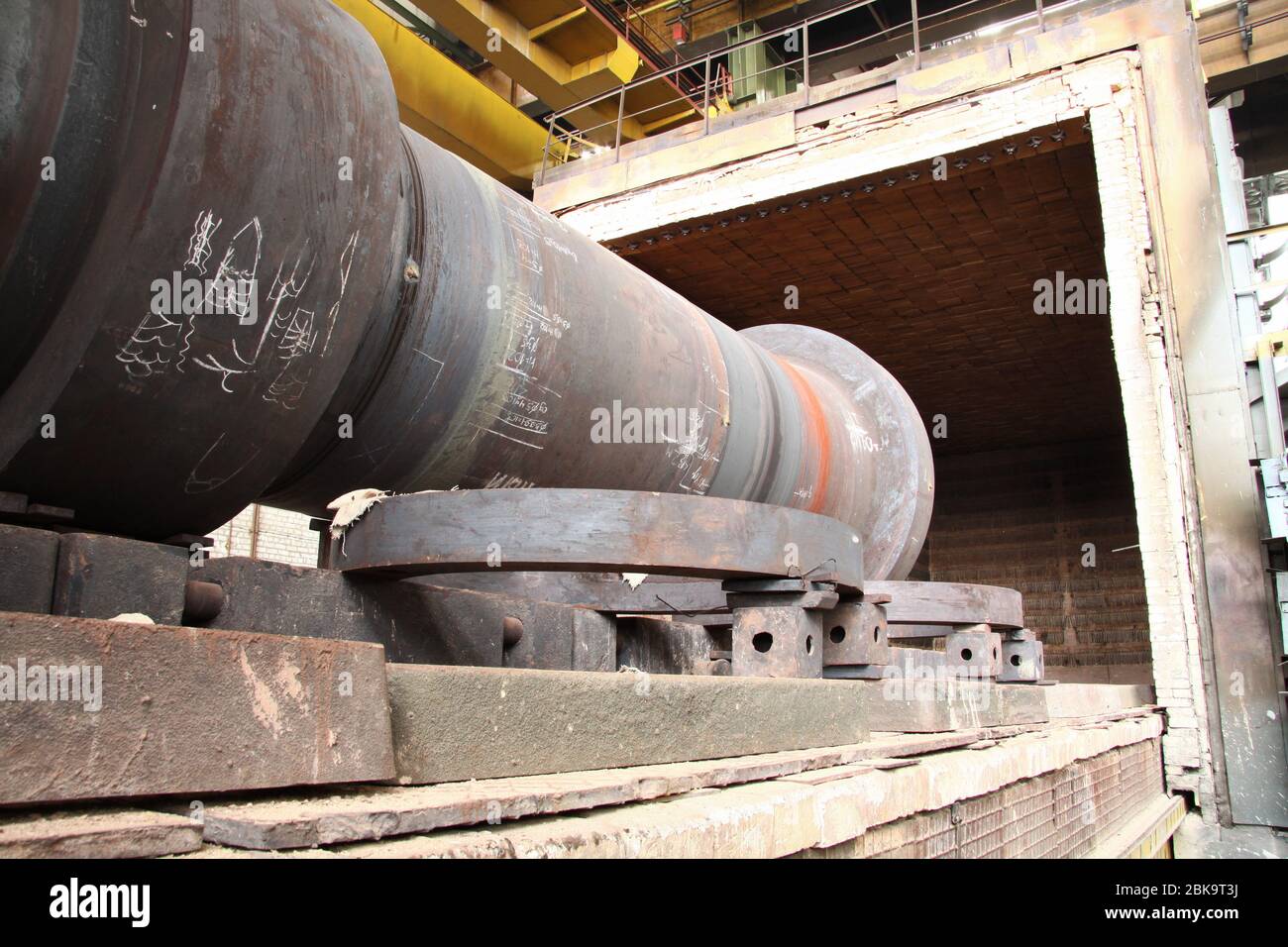 Industrial production of turbines for heavy industry. Huge steel ...