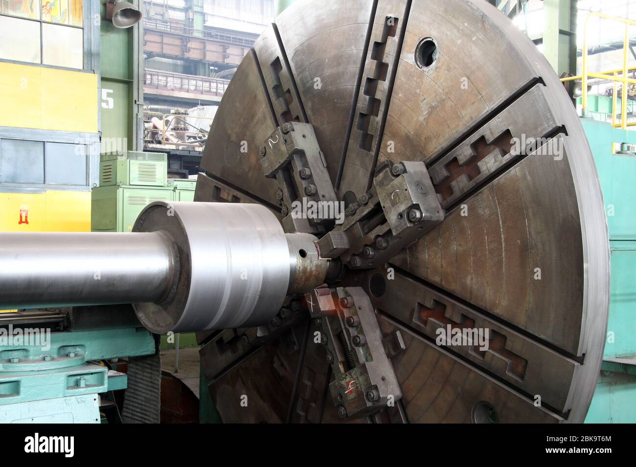 Industrial production of turbines for heavy industry. Huge steel ...