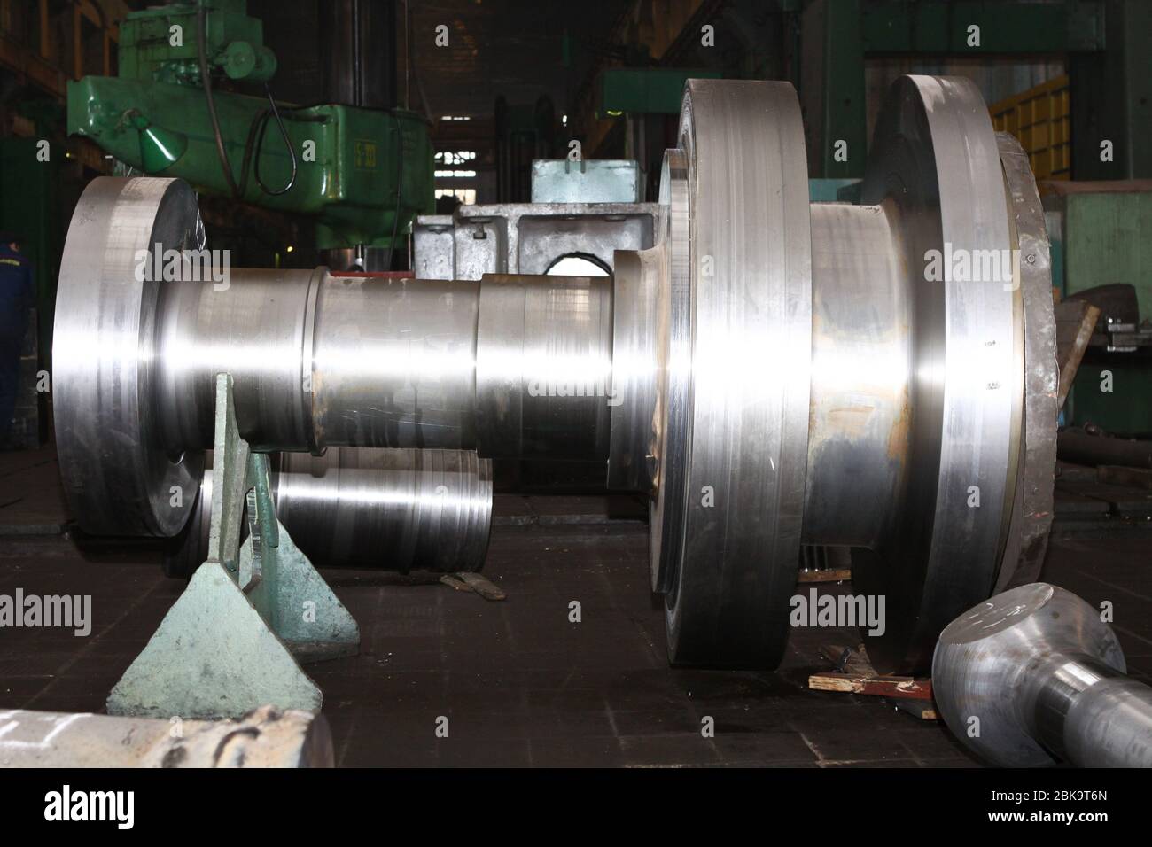 Industrial production of turbines for heavy industry. Huge steel ...