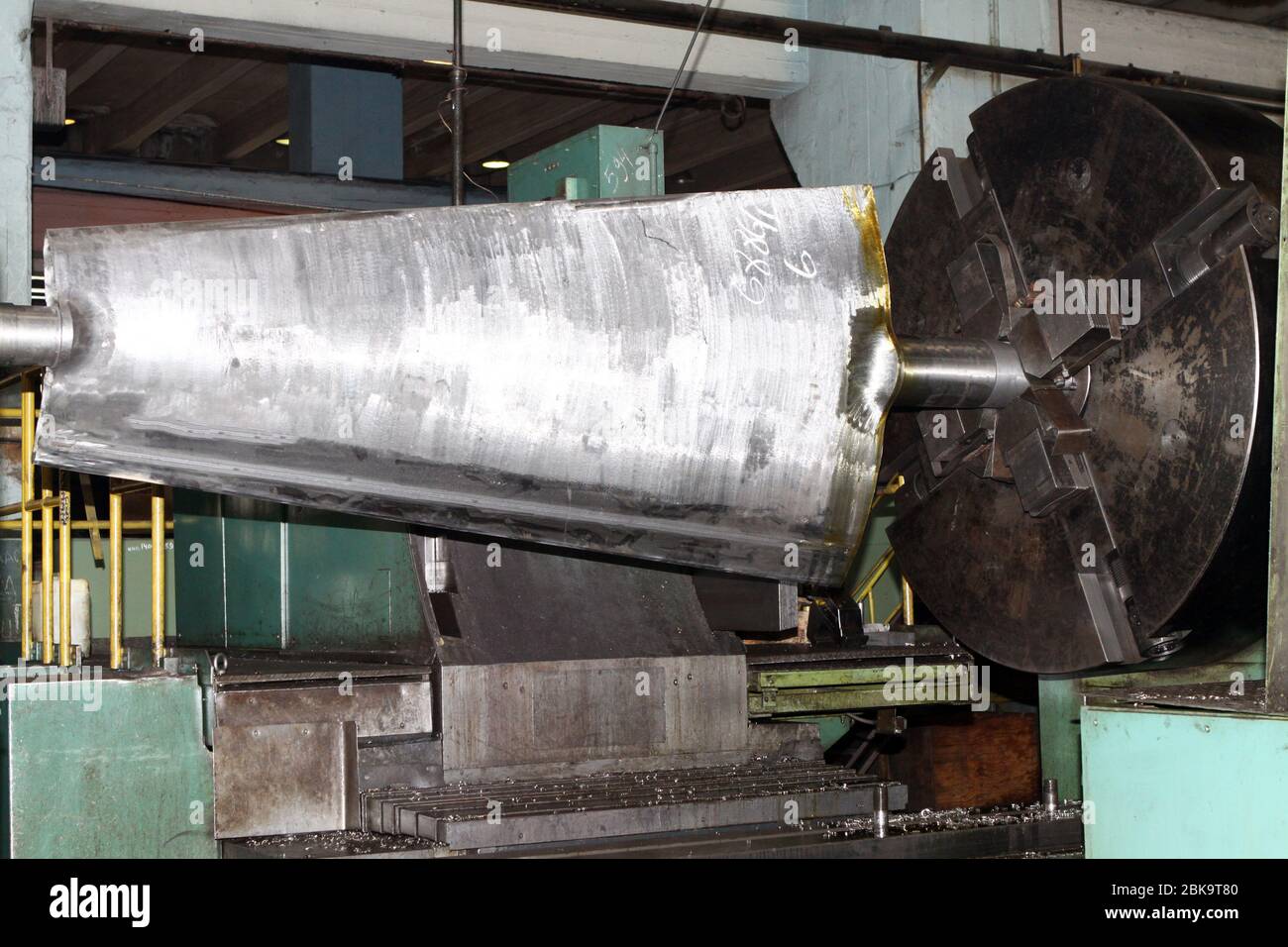 Industrial production of turbines for heavy industry. Huge steel ...