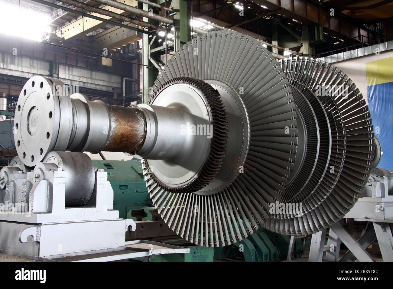 Industrial production of turbines for heavy industry. Huge steel ...