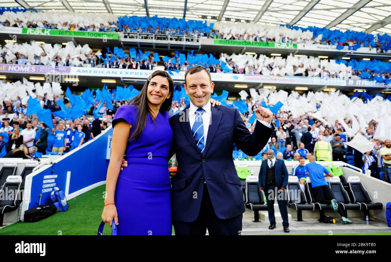 Chairman Tony Bloom and wife Linda at the Premier League match between ...