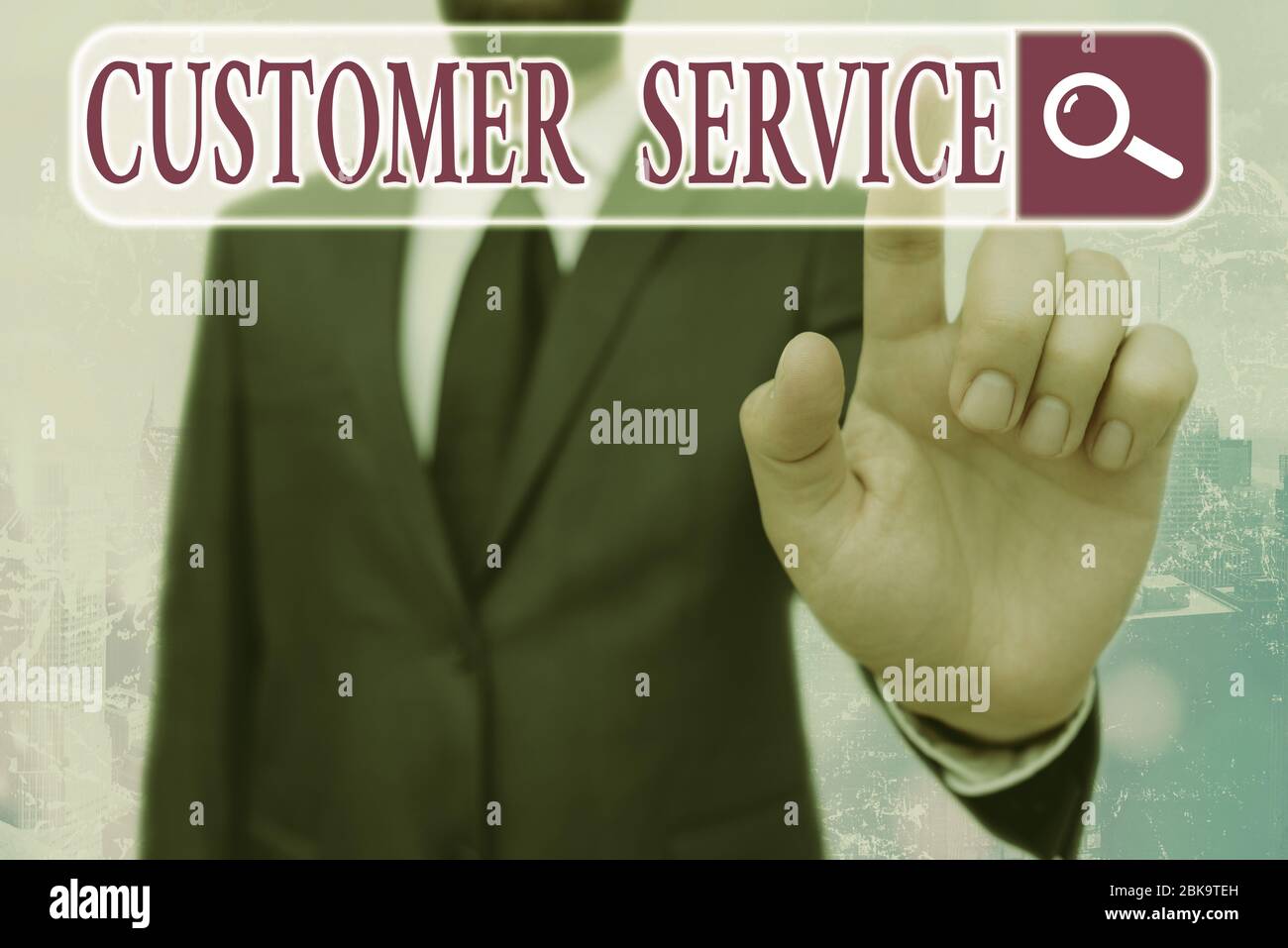 Writing note showing Customer Service. Business concept for process of ...