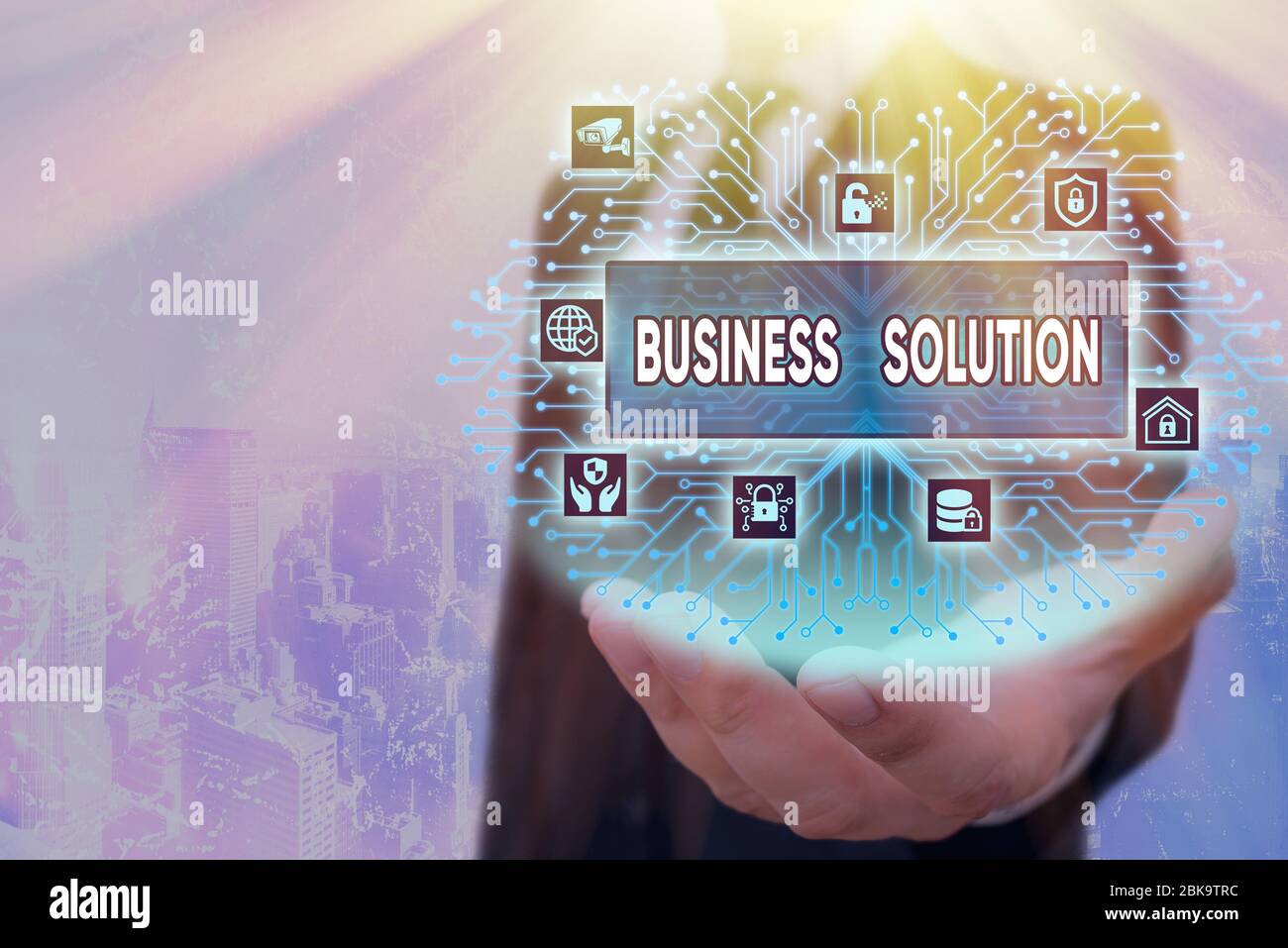Writing note showing Business Solution. Business concept for Services ...