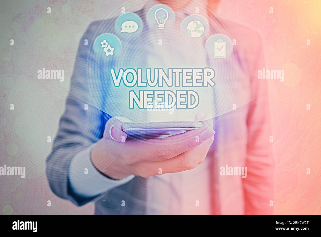 Text sign showing Volunteer Needed. Business photo showcasing Looking ...