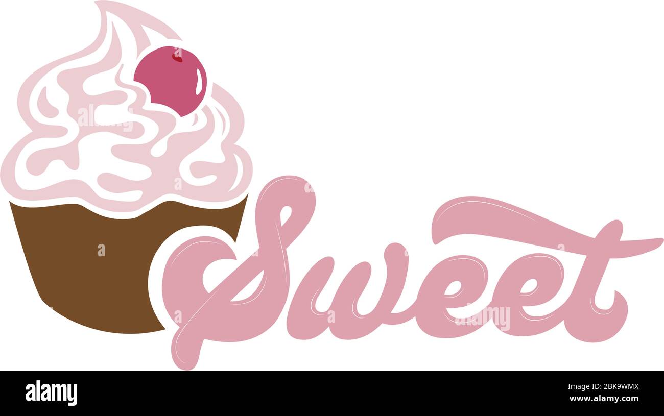 Cup cake cherry top Stock Vector Images - Alamy