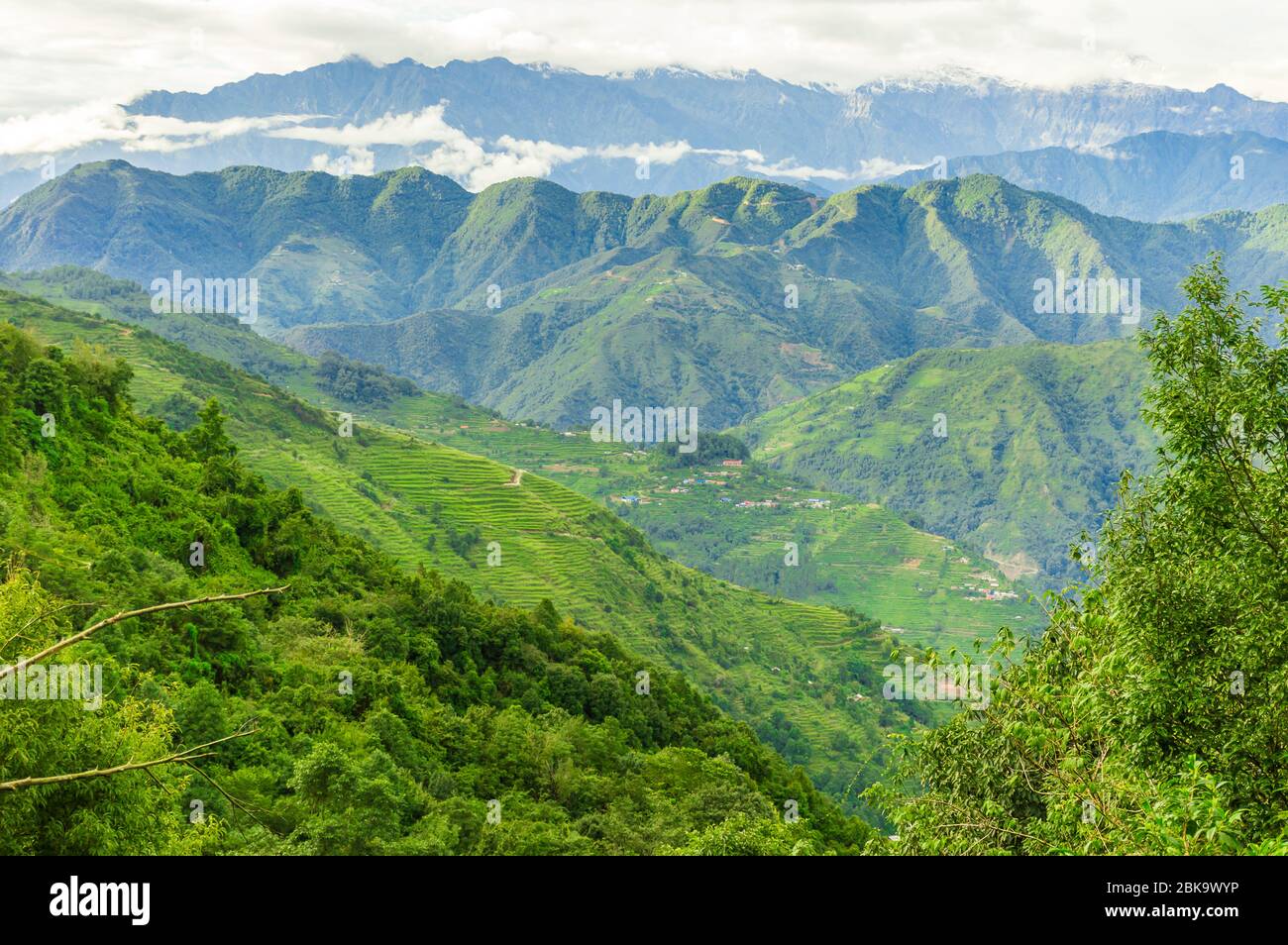 Landscape of green mountain and rural areas Stock Photo - Alamy