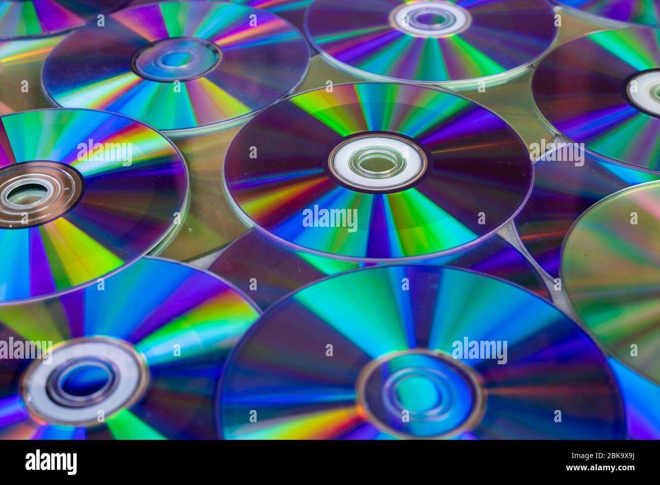 Pile of compact discs. Retro technology Stock Photo - Alamy